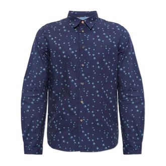 Paul Smith Homme, Chemises, Bleu, Taille: 2XL Tailored-Fit Dice Print Shirt