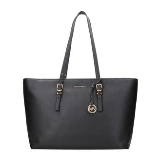 Michael Kors Femme, Sacs, Noir, Taille: ONE Size Quinn Grand Sac Fourre-Tout en Cuir Galet