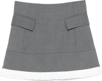 Maje flap-pocket A-line mini skirt - Grau