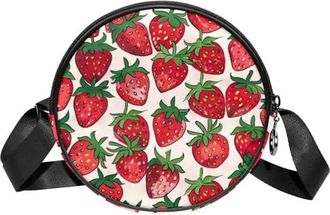 Generic Petit sac &agrave; bandouli&egrave;re circulaire pour femme, petit sac &agrave; bandouli&egrave;re avec fermeture &eacute;clair, bretelles r&eacute;glables, sac &agrave; main rond d&eacute;contract&eacute; pour fe