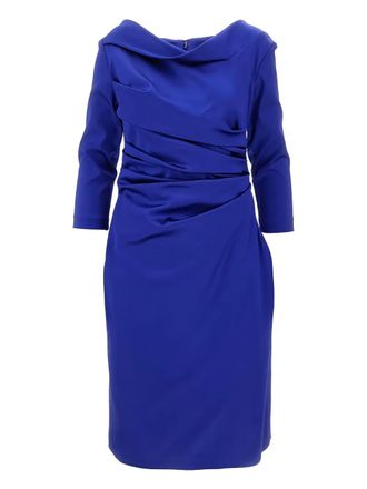 Talbot Runhof robe mi-longue à design drapé - Bleu