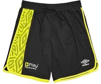 Umbro Short de sport pour homme r&eacute;alis&eacute; en collaboration avec T-Max, Short pour homme avec traitement Cool Dry respirant et anti-odeurs, Noir/jaune, M