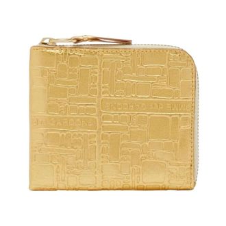 Comme Des Garçons unisex, Accessoires, Jaune, Taille: ONE Size Embossed Logotype Zip Wallet