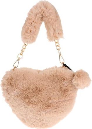 Beaupretty YARNOW Sac &agrave; Main Femme Peluche Forme de Coeur Sac Bandouli&egrave;re Doux et &Eacute;l&eacute;gant pour Ranger Petits Objets Design Mode et Charmant Cabas Casual Synth&eacute;ti