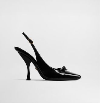 Dolce & Gabbana Slingback Aus Kalbsleder - Frau Collection Schwarz Leder 41.5
