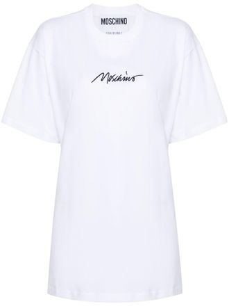 Moschino t-shirt en coton à logo brodé - Blanc