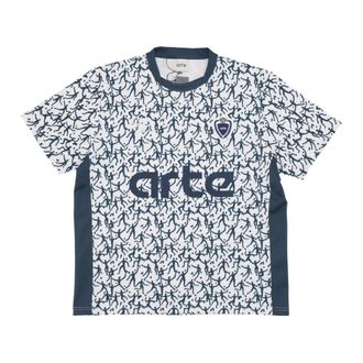 Arte Silvester Shirt Wei&szlig;/Marine Kurzarm - - Tops - Herren - Blau - L