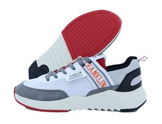 Franklin & Marshall Franklin&Marshall Alpha Parade Chaussures à lacets pour homme, White Gray Bright Red, 46 EU