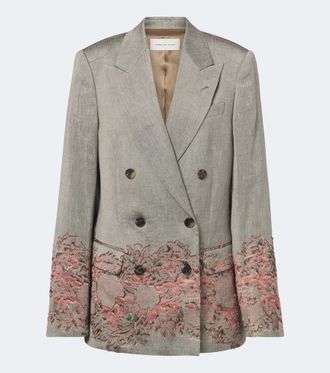 Dries Van Noten Blazer aus einem Leinen- und Baumwollgemisch