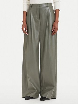 HUGO BOSS Hose aus Kunstleder Tiana4-M 50564757 Dunkelgr&uuml;n Wide Leg