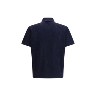 Burberry Mens Blue Wool Polo Shirt