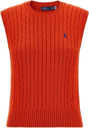 Polo Ralph Lauren Femme, Pulls, Orange, Taille: 40 FR Pure Cotton Waistcoat