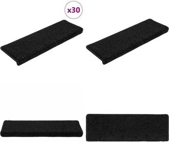 vidaXL Stufenmatten 30 Stk. 65x21x4 cm Schwarz - Vidaxl