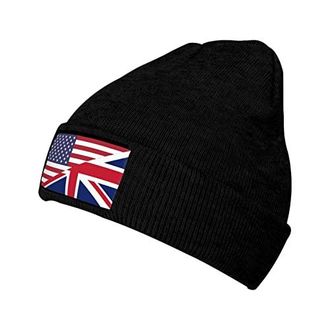 Generic Drapeau DAmiti&eacute; &Eacute;tats-Unis-Bretagne Femme Homme Bonnets Tricot&eacute; Souple Bonnet De Trawler Chaud Watch Cap pour Le Quotidien Toutes Les Saisons Randonn&eacute;