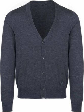 Armani Klassischer Cardigan - - Knitwear - Herren - Grau - XL