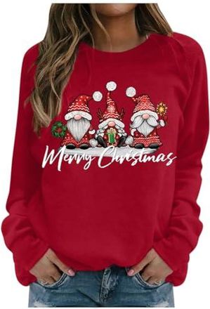 Generic Pull No&euml;l Femme Chemise V&ecirc;tements Noel Elegant Conforts Top Hiver Vetement Noel Bien Adapt&eacute; Ensemble Christmas Automne V&ecirc;tements Impression Sweat Swea
