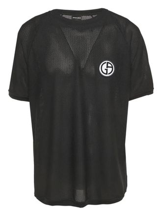 Giorgio Armani t-shirt &agrave; patch logo - Noir