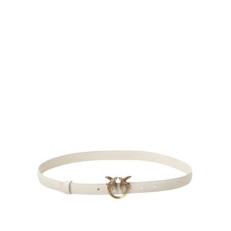Pinko Pinko, Femme, Accessoires, Blanc, Taille: ONE Size Ceinture en Cuir Love Birds