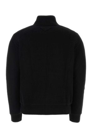 Prada Mens Virgin Wool And Cashmere Blend Cardigan Black