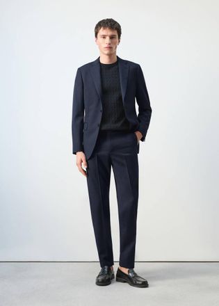 Mango Veste costume Tur&iacute;n 100 % laine bleu encre - Homme - 46 - MANGO MAN