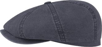 Stetson Hatteras Ballonmütze aus Bio-Baumwolle Herren Flat Cap mit UV-Schutz 40 Schiebermütze Frühjahr Sommer blau XXL (62-63 cm)