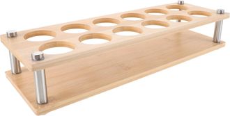 SOLUSTRE 12löcher Weinglas-Halter Aus Holz Fach Aufbewahrungsregal Für Schnapsgläser Kompaktes Design Für Küche Und Bar Platzsparendes Präsentationsregal