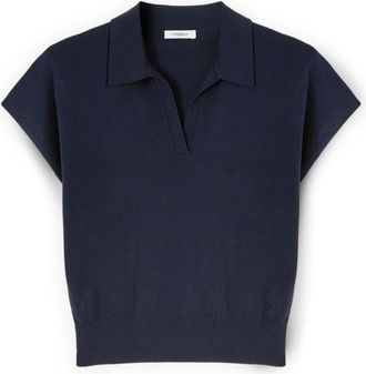 Motivi Femme, Pulls, Bleu, Taille: 36 FR Polo en maille et m&eacute;lange de viscose