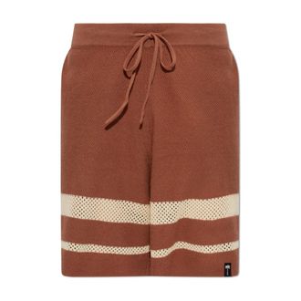 Palm Angels Homme, Shorts, Brun, Taille: M Shorts en maille &agrave; d&eacute;tails ray&eacute;s