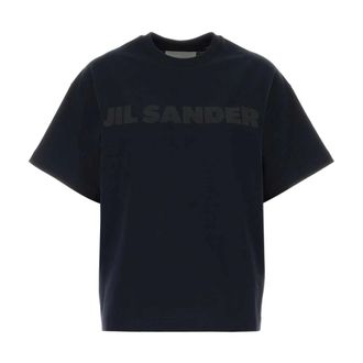 Jil Sander Cotton T-Shirt - - Tops - Damen - Blau - XS