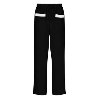 Generic Pantalon Palazzo pour femme - D&eacute;contract&eacute; - Jambe large - Pantalon de d&eacute;tente - Pour la plage, les voyages, les vacances, Noir, XXL