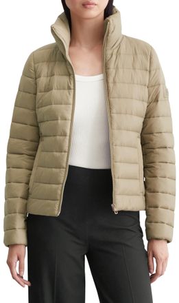 Marc O'Polo Damen Steppjacke mit Stehkragen wasserabweisend, Beige (Soft Mocca), 36