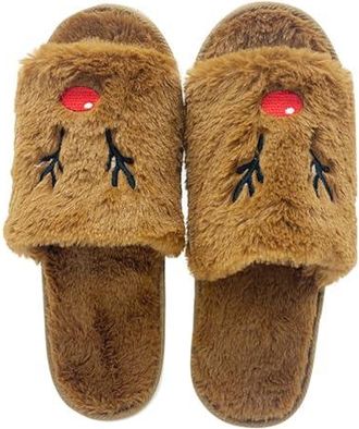 Generic Pantoufles dHalloween pour adultes, chaussures dint&eacute;rieur pelucheuses en peluche avec motif visage de citrouille, pantoufles dint&eacute;rieur douces et chau