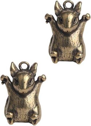 BESPORTBLE Pendentif Rat Suspendu Lot de 2 Statue Souris Adorable pour Accessoire Trousseau et D&eacute;coration Maison