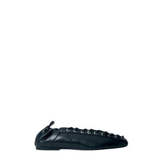 Ganni Schn&uuml;rballerina Flats - - Shoes - Damen - Schwarzk - 38 EU
