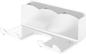 Generic Fönhalter für die Wand - Metall, Organizer, Kleiderbügel | Universalhalterung mit Haken und robuster Ablage, Aufbewahrung für Badezimmer, Hotel, Schön