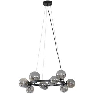 Lucande Neuwertig] Lucande Hängeleuchte Naelen Schwarz/Grau 64,3 Cm Glas Hängelampe Lampe Leuchte B-Ware