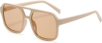 Generic Lunettes De Soleil Dextérieur À Monture Large For Hommes Vacances For Femmes(Beige)
