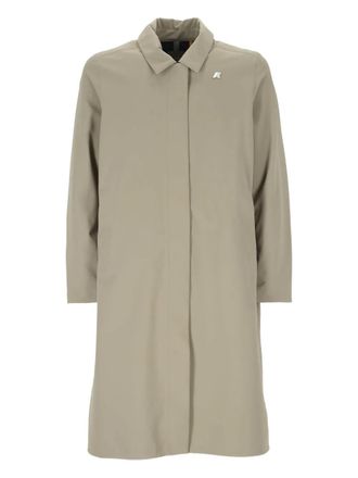 K-Way manteau &agrave; patch logo - Tons neutres