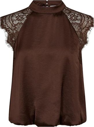 Co'Couture Femme, Blouses et Chemises, Brun, Taille: 44 FR Mercy Mesh O-Blouse