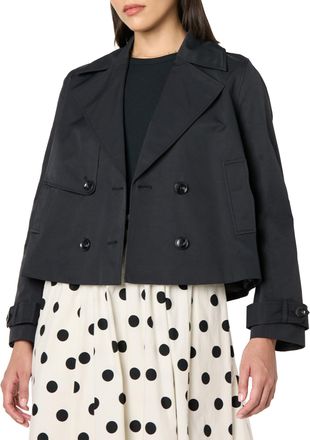 The Drop Mara Cropped Trench Trenchcoats, Schwarz, XXS