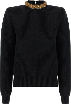 Balmain Rocaille Perlen Pullover - - Knitwear - Damen - Schwarzk - XS