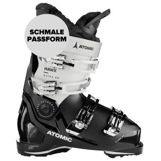 Atomic HAWX ULTRA 85 W GW Skischuhe - Größe 23/23.5 - Damen-Skischuh in Schwarz / Weiß - Boots mit 3D Knöchel & Ferse für anatomische Passform - Schmale Skis