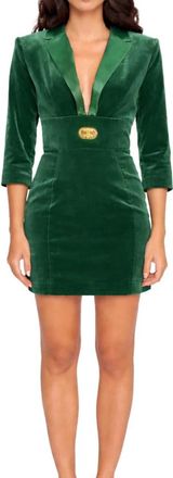 Elisabetta Franchi Femme, Robes, Vert, Taille: 42 FR Lapel-Collar Short Dress