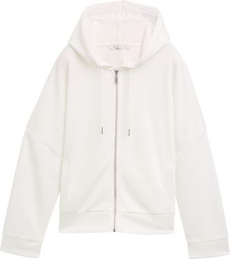 Tom Tailor Tom Tailor Damen Loose Fit Sweatshirtjacke mit Herz-Stickerei, 10315 - Whisper White, L