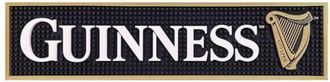 Guinness Shamrock Gift Company Guinness 05769 Tapis de bar antid&eacute;rapant et anti-d&eacute;versement Motif harpe dor&eacute;e