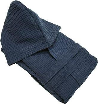 Ca'doro PDA Peignoir avec capuche nid dabeille, Bleu marine, M