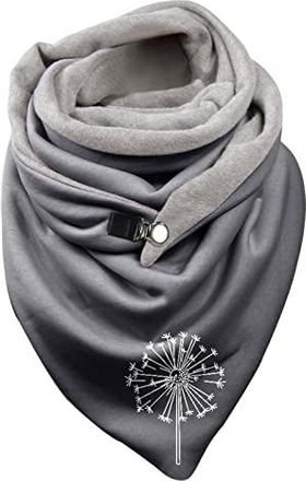 Generic &Eacute;charpe en polaire chaude pour femme avec imprim&eacute; pissenlit double couture triangle boucle &eacute;charpe 2026, K, Taille unique