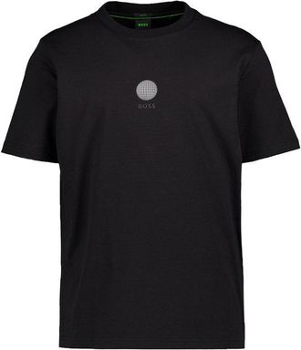 HUGO BOSS Herren T-Shirt schwarz Baumwoll-Jersey
