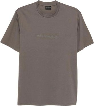 Emporio Armani Homme, Tops, Brun, Taille: 2XL Logo T-Shirt