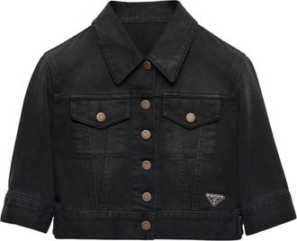 Prada Jacke mit Triangel-Logo - Schwarz